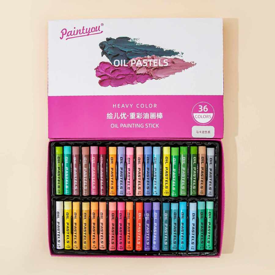 36-Color Macaron-Style Oil Pastel Crayons, Vivid Colors For Children ...