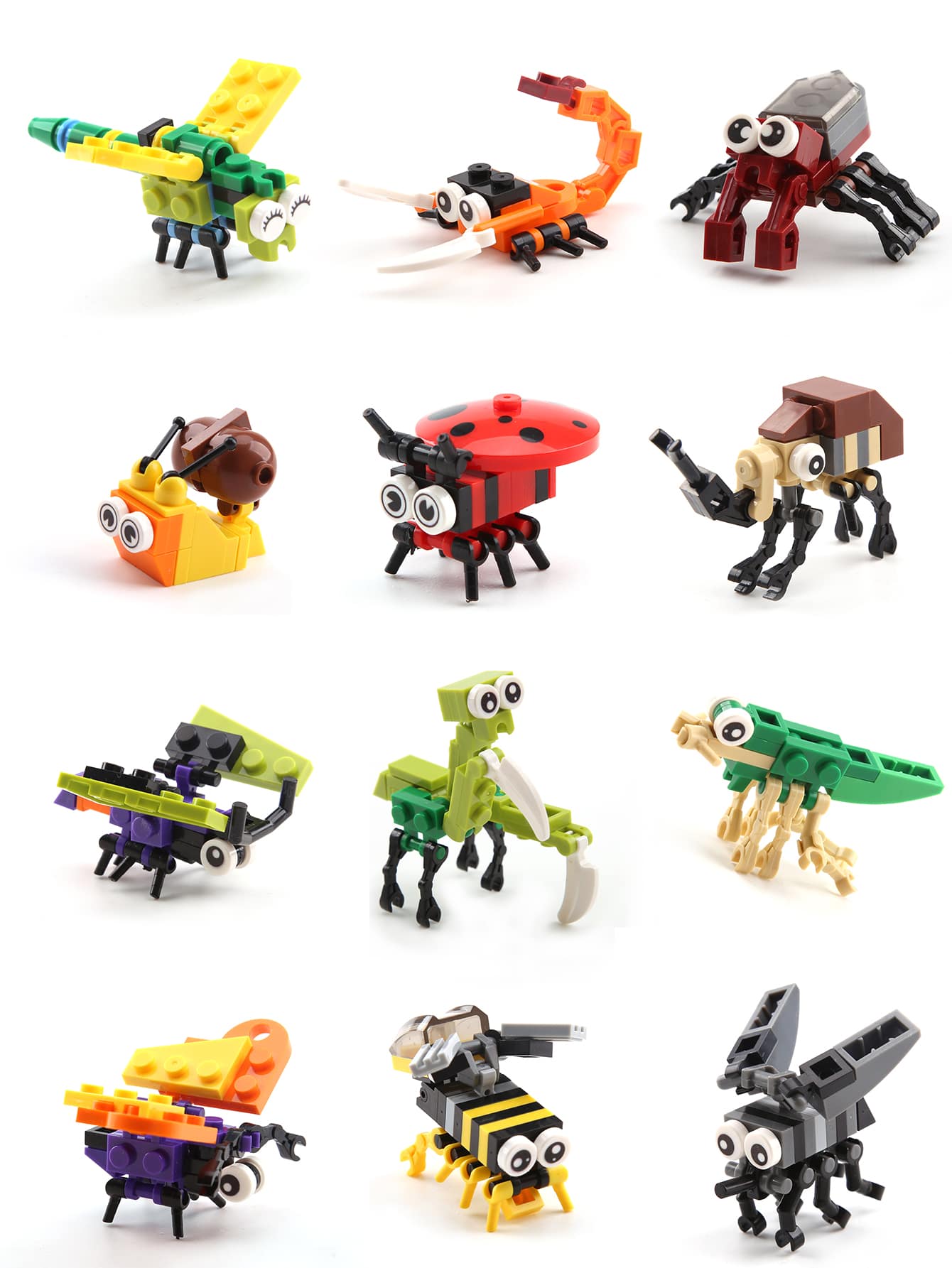 12-In-1 Animal Kits Educational Toys Building Blocks Insect Gogga Toys Bricks Butterfly ...