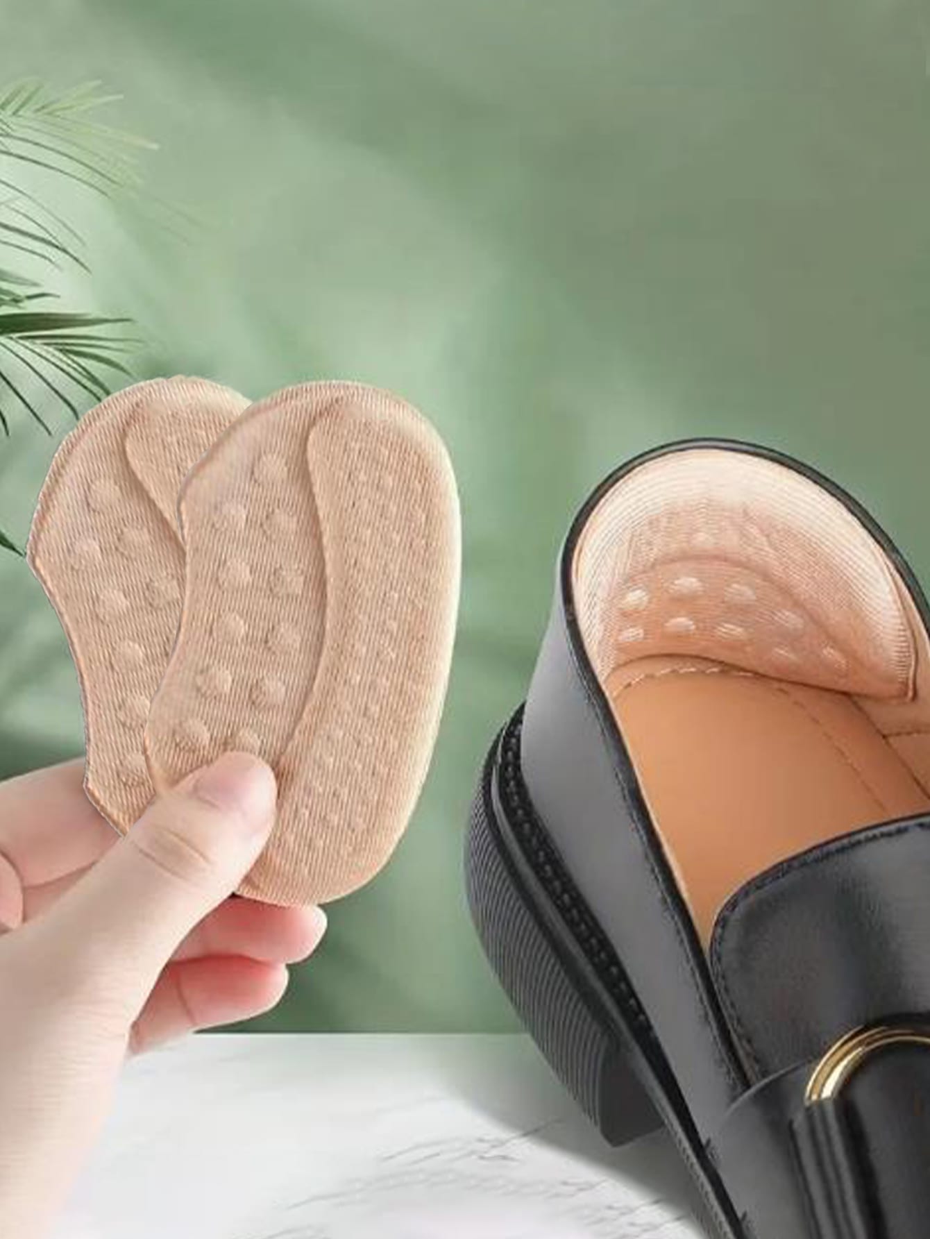 1pair Apricot Anti-slip Shoe Heel Sticker For Women, Help Prevent Heels ...