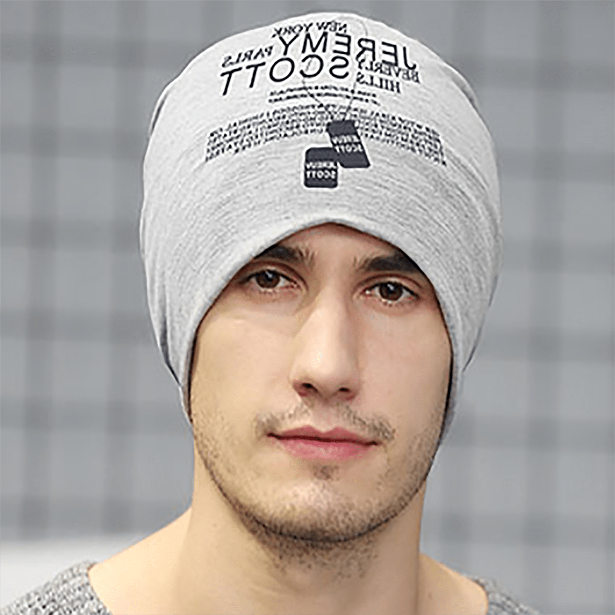 One Piece Men's Solid Color Alphabet Multi-purpose Turban Hat Pullover ...