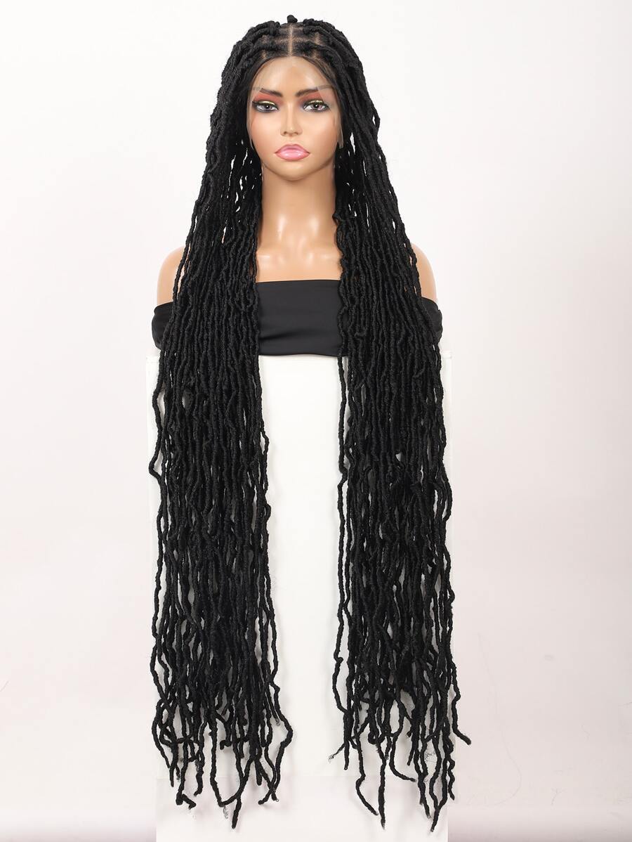 41 Inches Full Double Lace Front Square Knotless Locs Braided Wigs For ...