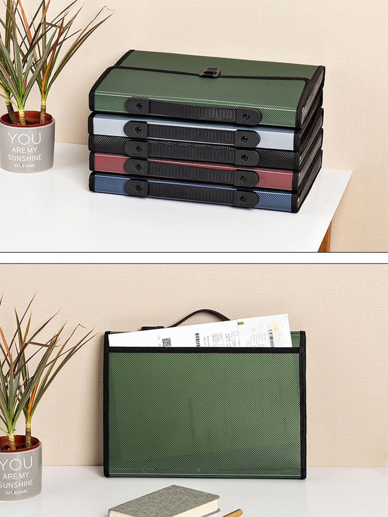 1pc Large Capacity A4 Portable File Bag With Multiple Compartments ...