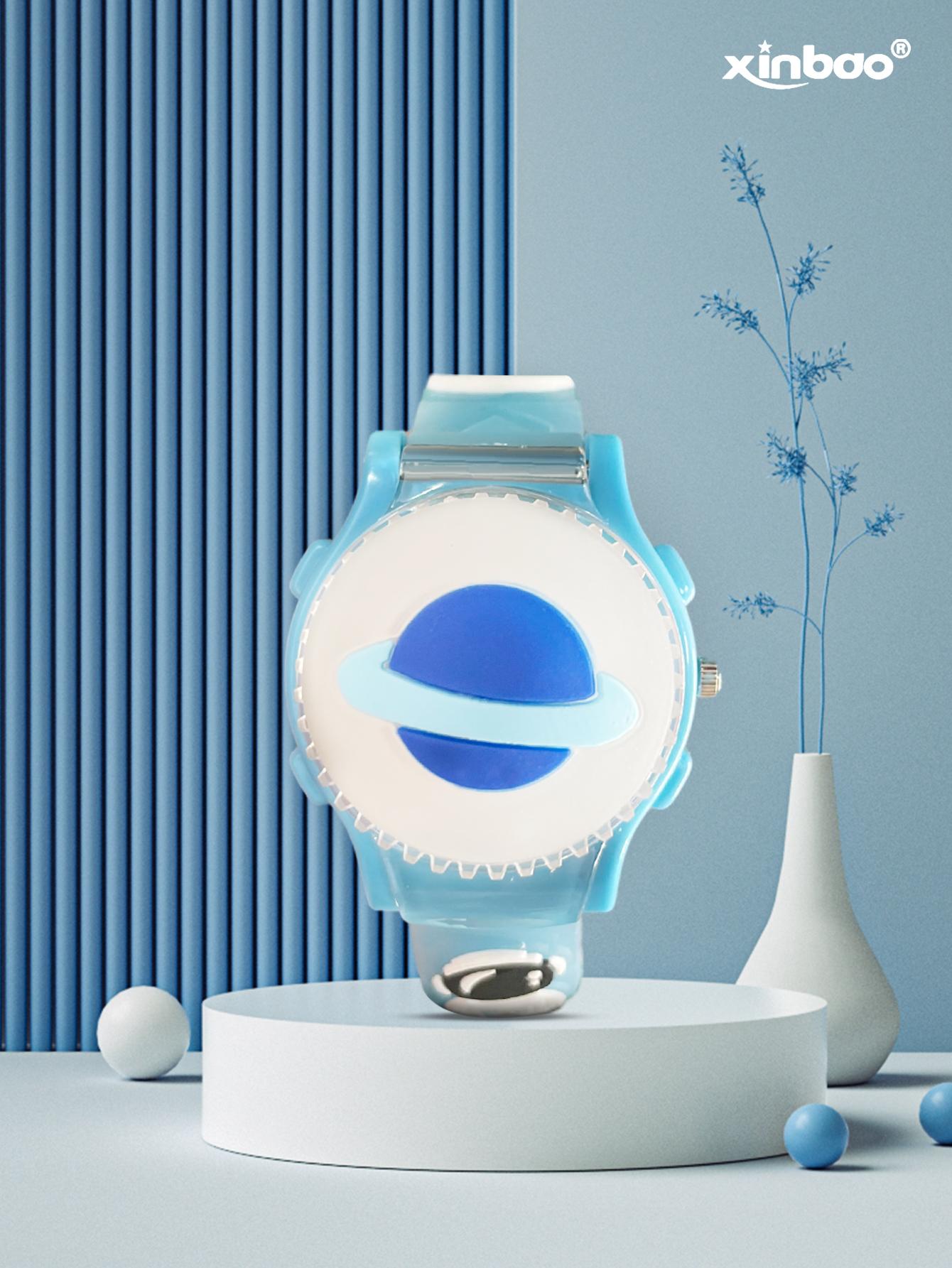 1pc Children's Led Light-Up Fingertip Gyroscope Watch, Blue Color, Cute ...