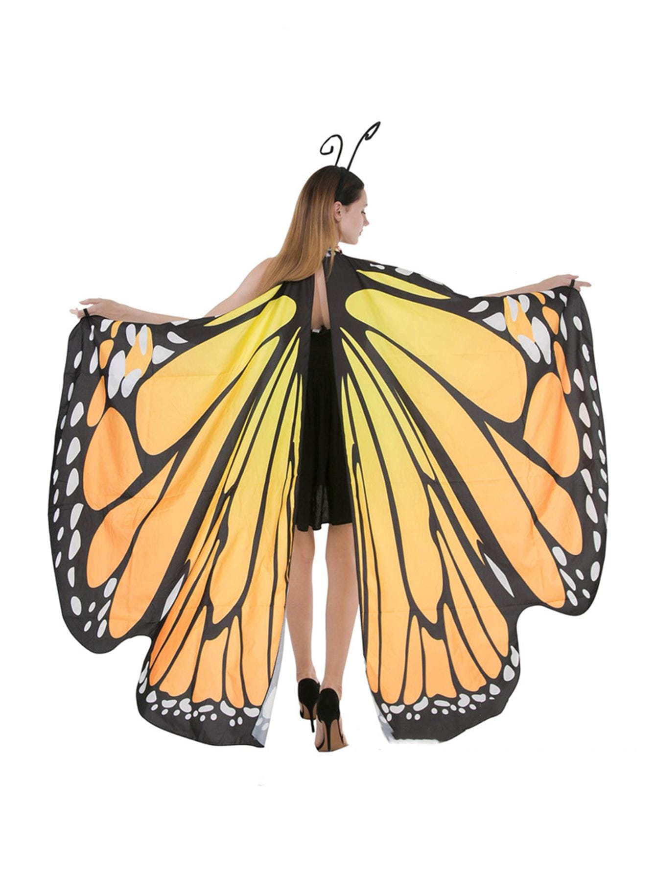 3-piece hot rotating butterfly cape Butterfly cape Belly dance ...