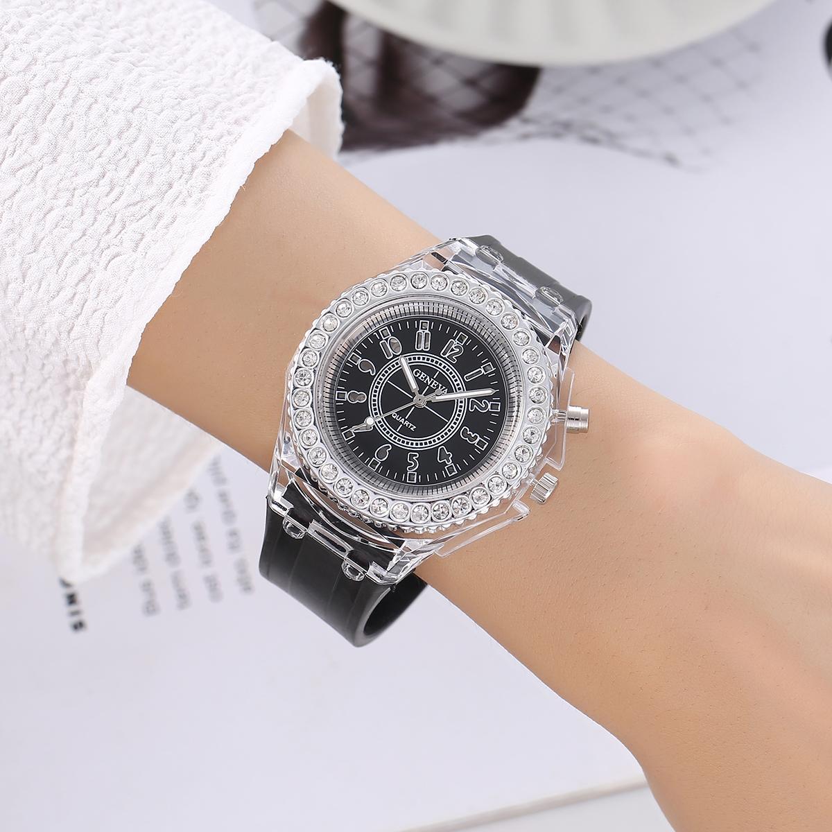 Fashion Luminous Led Watch With Seven Colors For Men And Women Students ...
