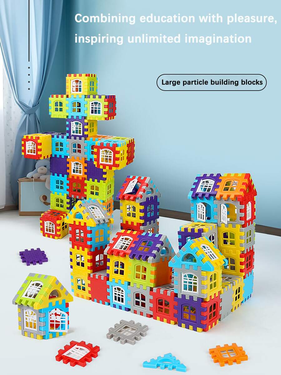 5.5cm/2.2inch Children's Large House-shaped Building Block Puzzle Toy ...