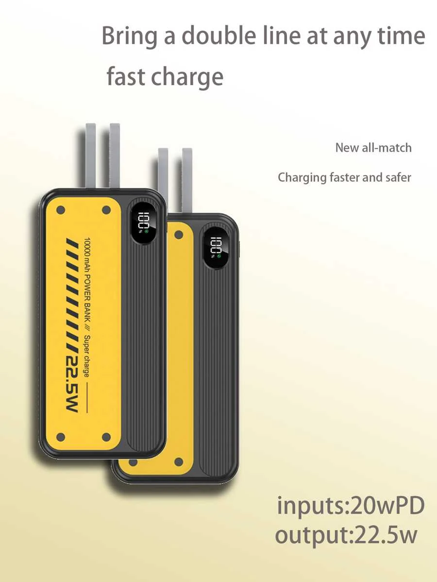 Black And Yellow Dual Line With Usb And Type-C Super Fast Charging ...