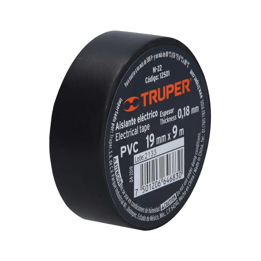 8 Cinta de aislar de 9 m x 19 mm, negra, Truper M-22 12501 | Moda de ...