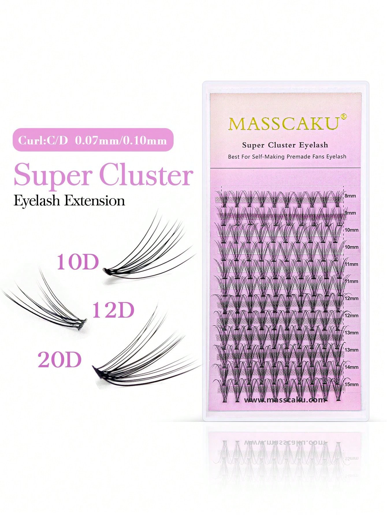 12Rows Heat Bonded Eyelashes Extension Dovetails Soft lash Ribbon Matte ...