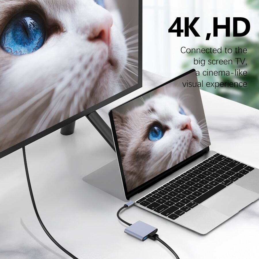 NADODO USB C To HDMI Adapter 4K, USB Type C To HDMI Multiport Adapter ...