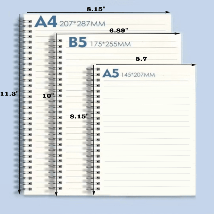 A4 A5 B5 Thick Wire Bound Notebook With Horizontal Lined Pages, Side Flip | SHEIN USA