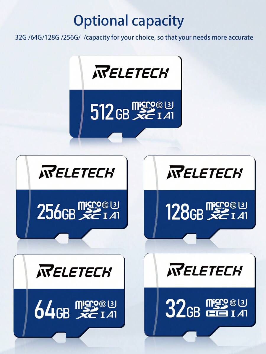 Reletech U3 A1 Memory Card 32GB 64GB 128GB 256GB TF Card Micro SD Card ...