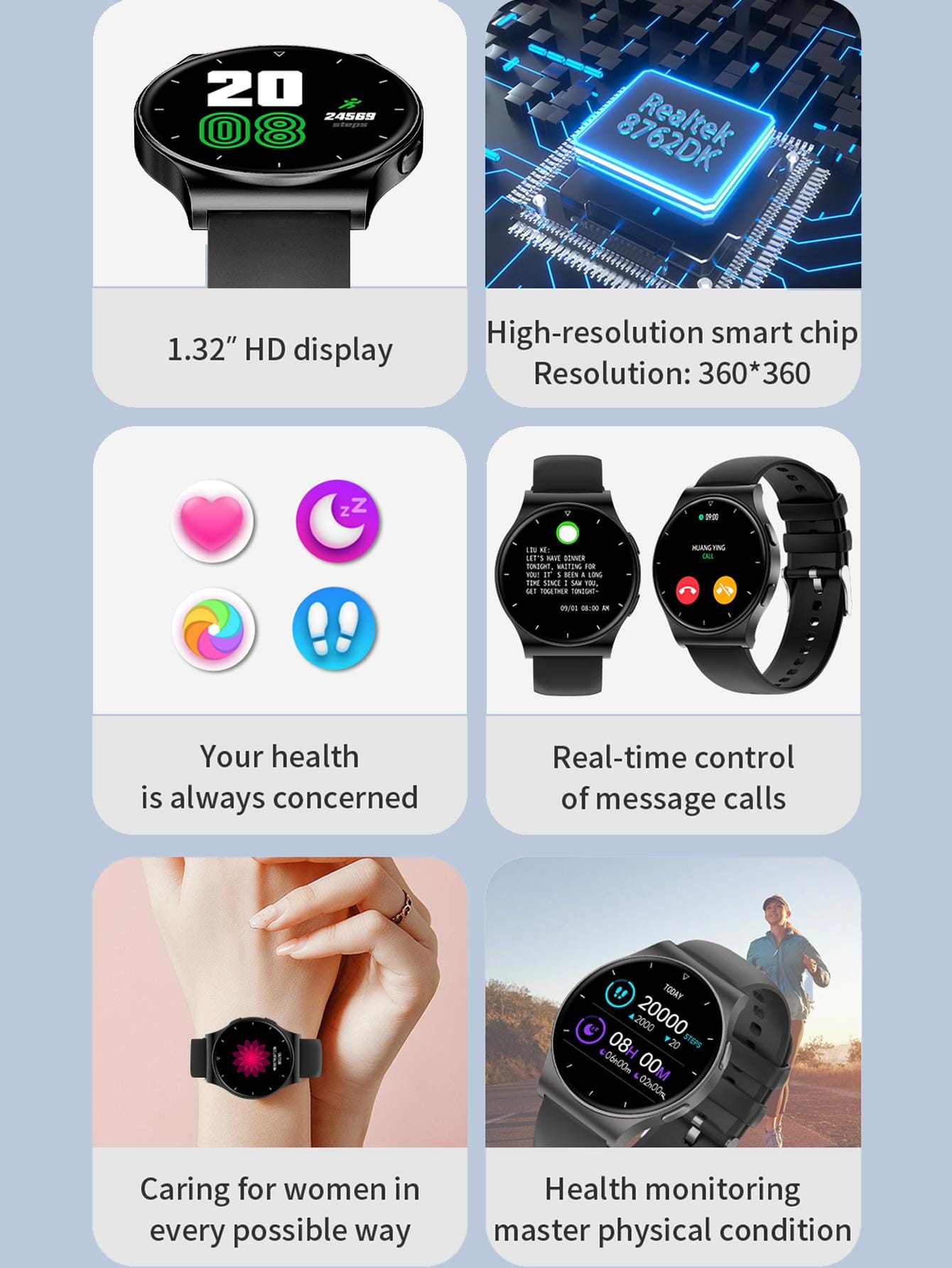 Full Touch Multi-function Smart Watch With Multiple Exercise Modes, Heart Rate Tracking ...