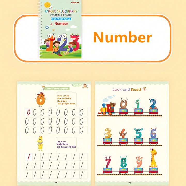 5 Copies Magic Practice Copybook Reusable Writing Calligraphy Practice ...