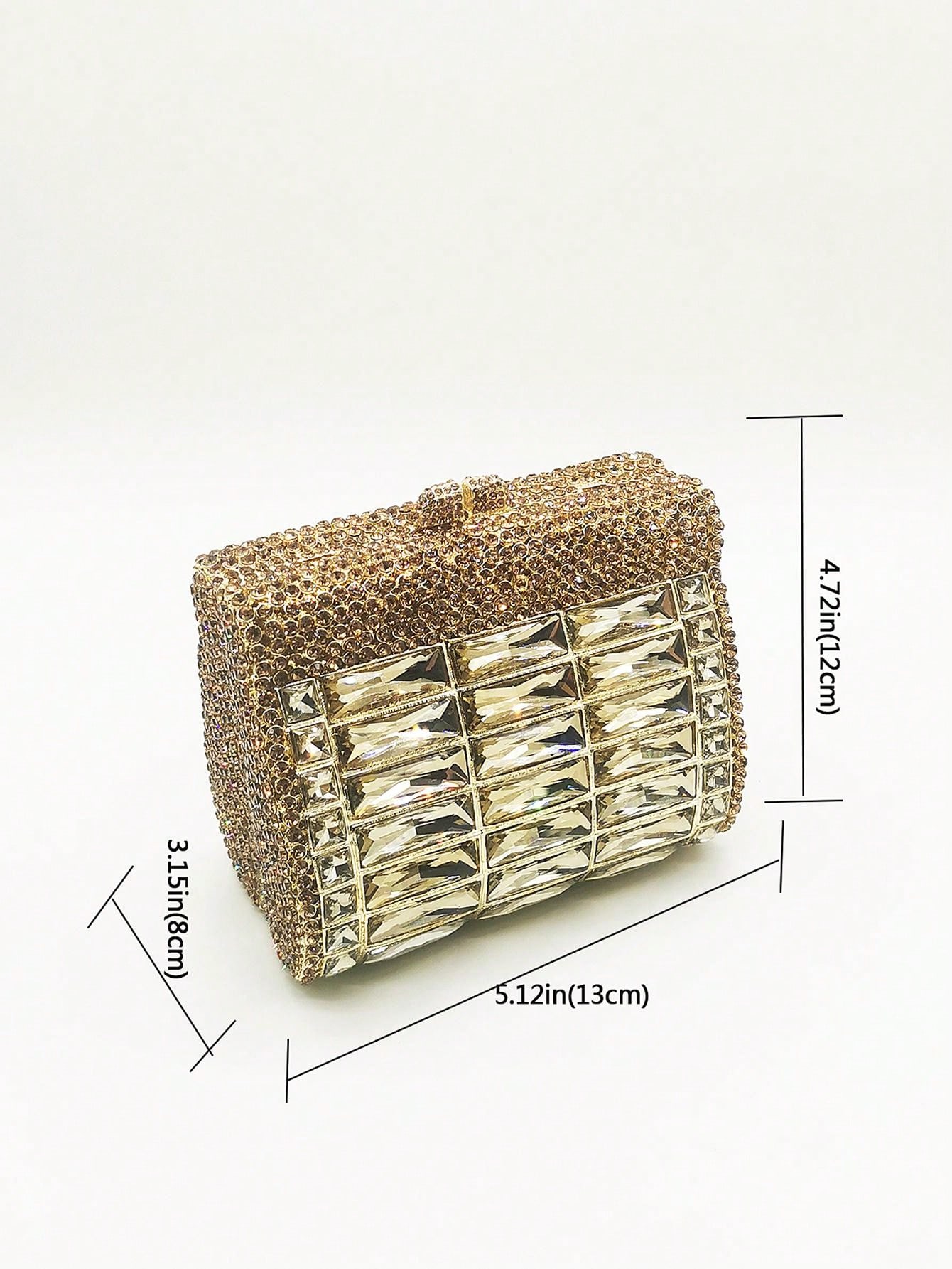 Mini Gold Rhinestone Evening Purse,Metal Hollow Crystal Clutches Bags ...