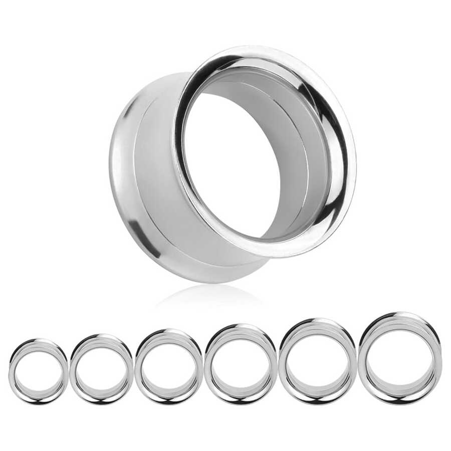 1 Pair Simple Stainless Steel Plated Steel-colored Toothed Flared Ear ...