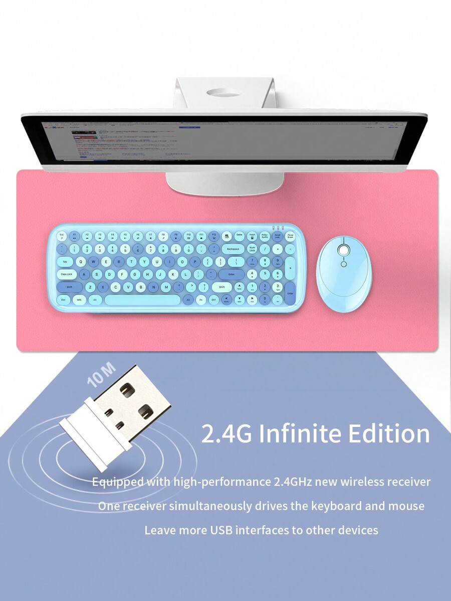 MOFII Candy Mixed Color Wireless 2.4G Keyboard And Mouse Set, Adorable ...
