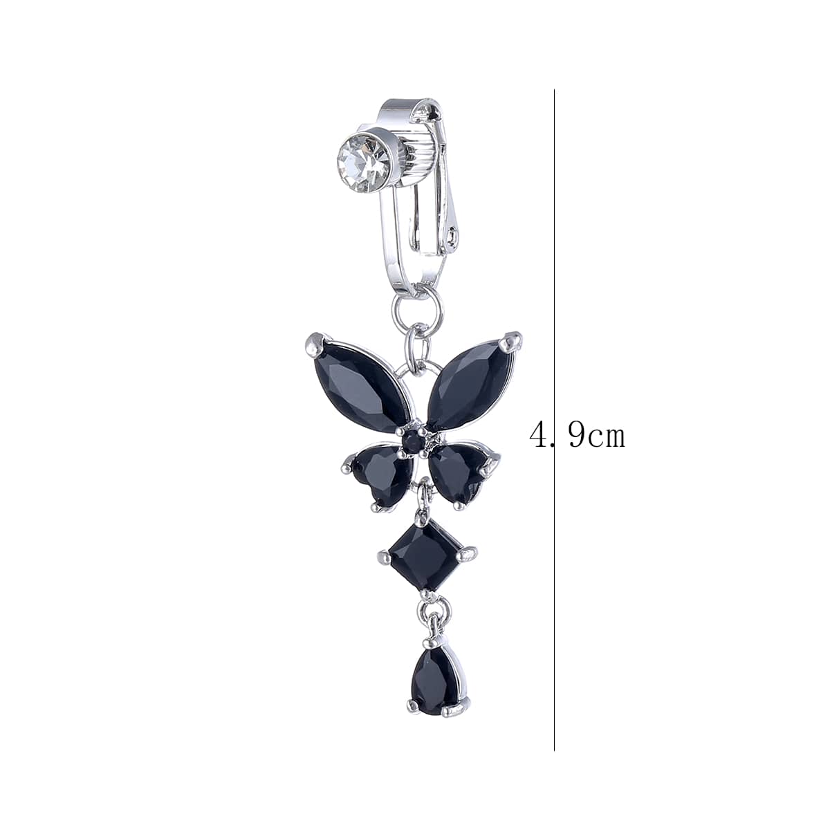 Non-Piercing Black Butterfly Fake Belly Piercing Butterfly Clip On ...