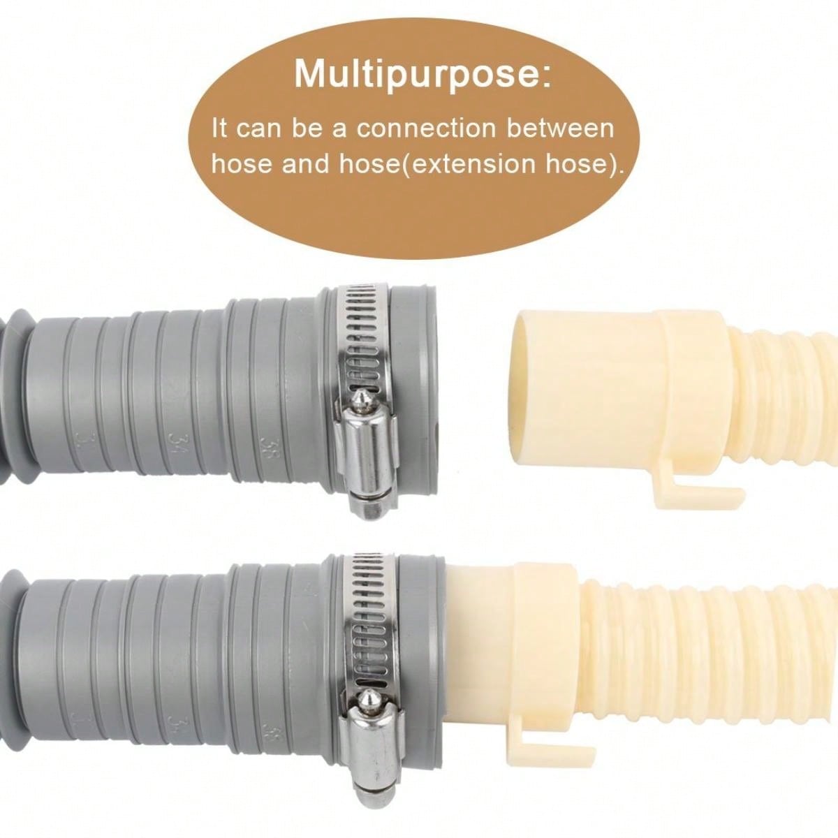 Universal Washing Machine Gray Drain Hose Kit, Flexible Corrugated ...