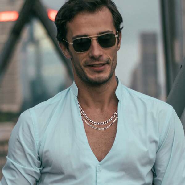 Layered Chains for Men Stainless Steel Two Cubann Chain Necklace for ...