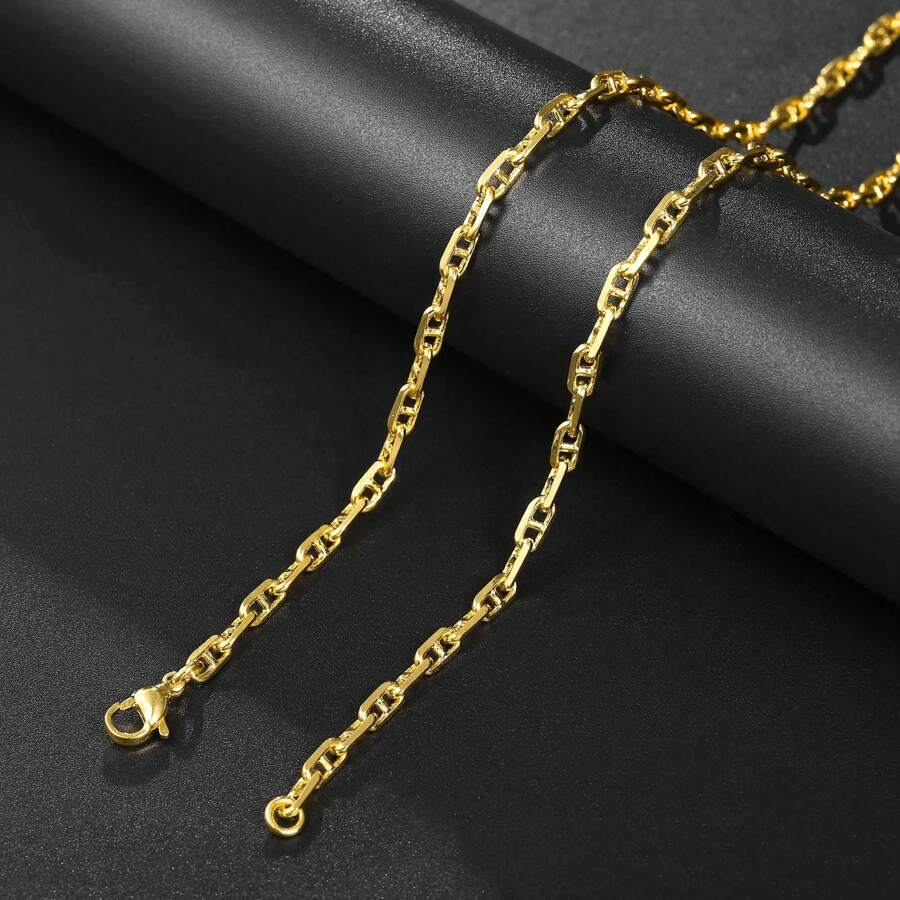 Layered Chains Gifts For Men Stainless Steel Two Mariner Chain Necklace ...
