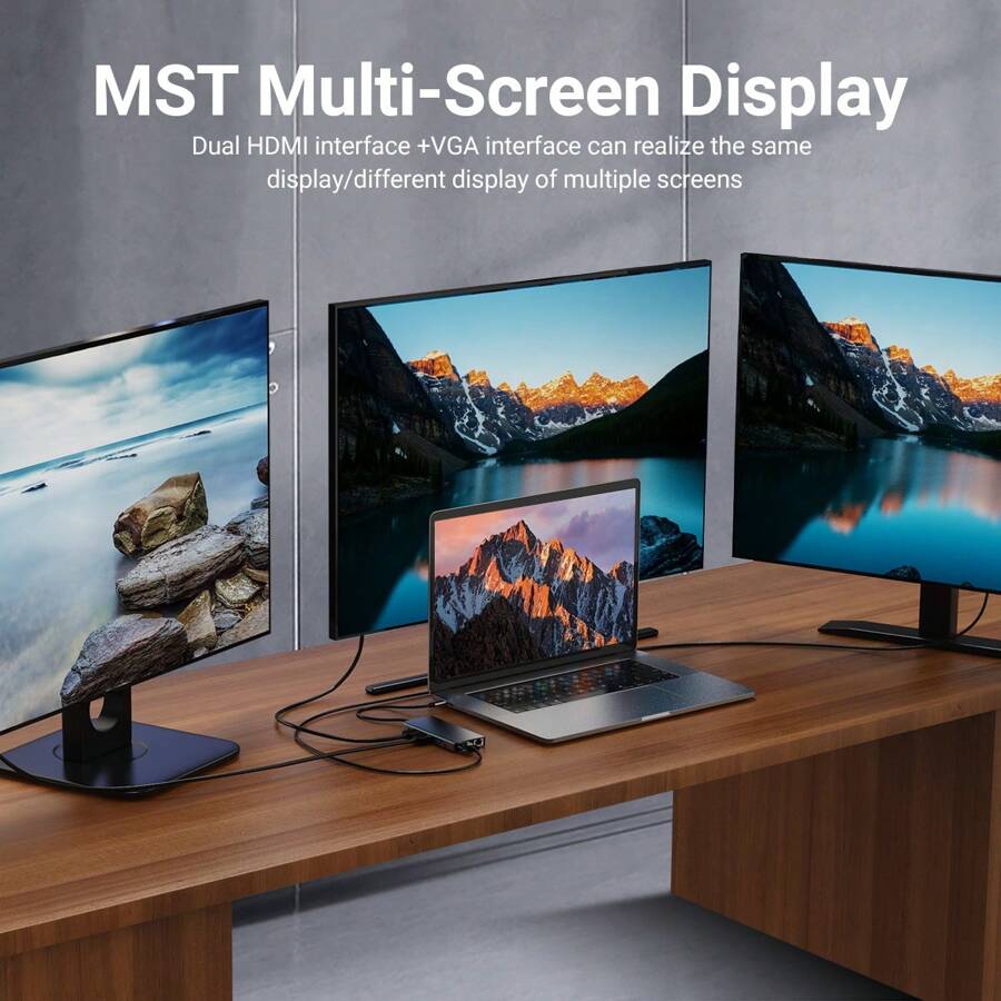 12 in 1 USB C Hub Laptop Docking Station USB Type C Dock with 4K Dual ...