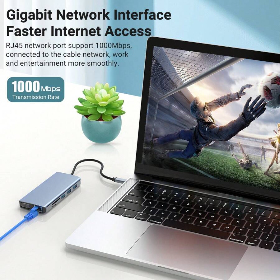 12 in 1 USB C Hub Laptop Docking Station USB Type C Dock with 4K Dual ...