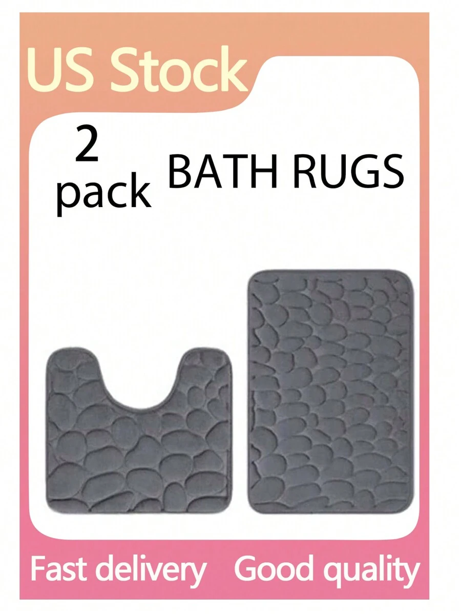 1pc Solid Non-Slip Bath Rug Home Bathroom Decor Floor Carpet Outdoor ...