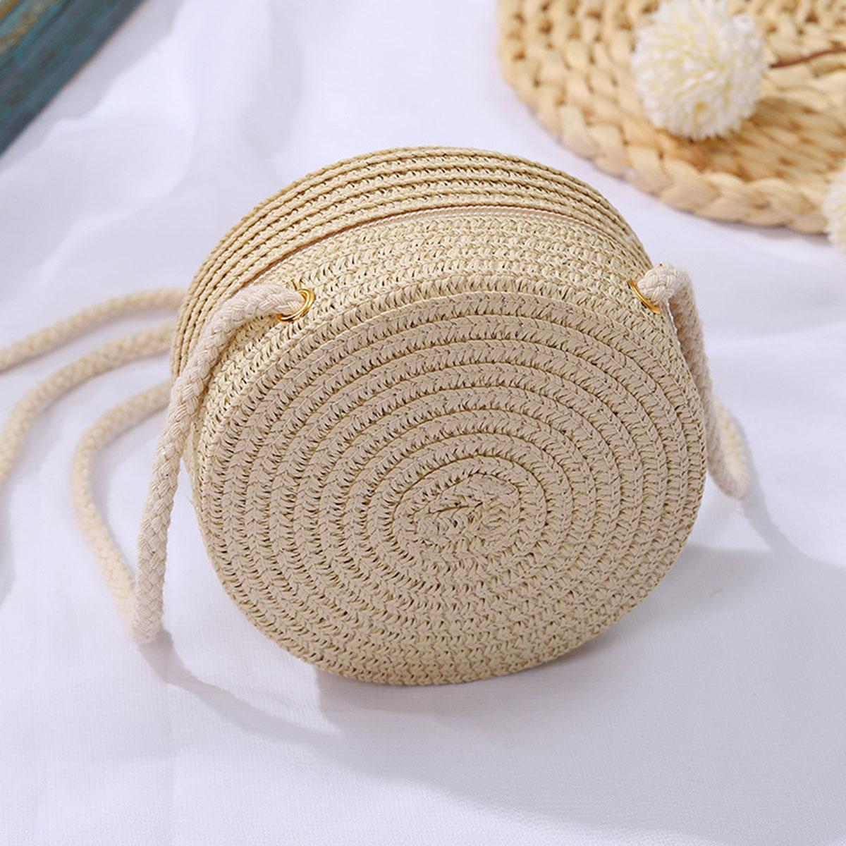 Children's bag Women's straw bag Little girl crossbody mini coin purse ...