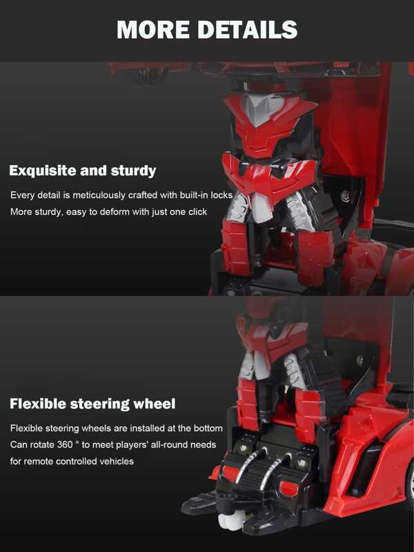 Red Color Remote Control Car (Without Battery) Deformation Vehicle ...