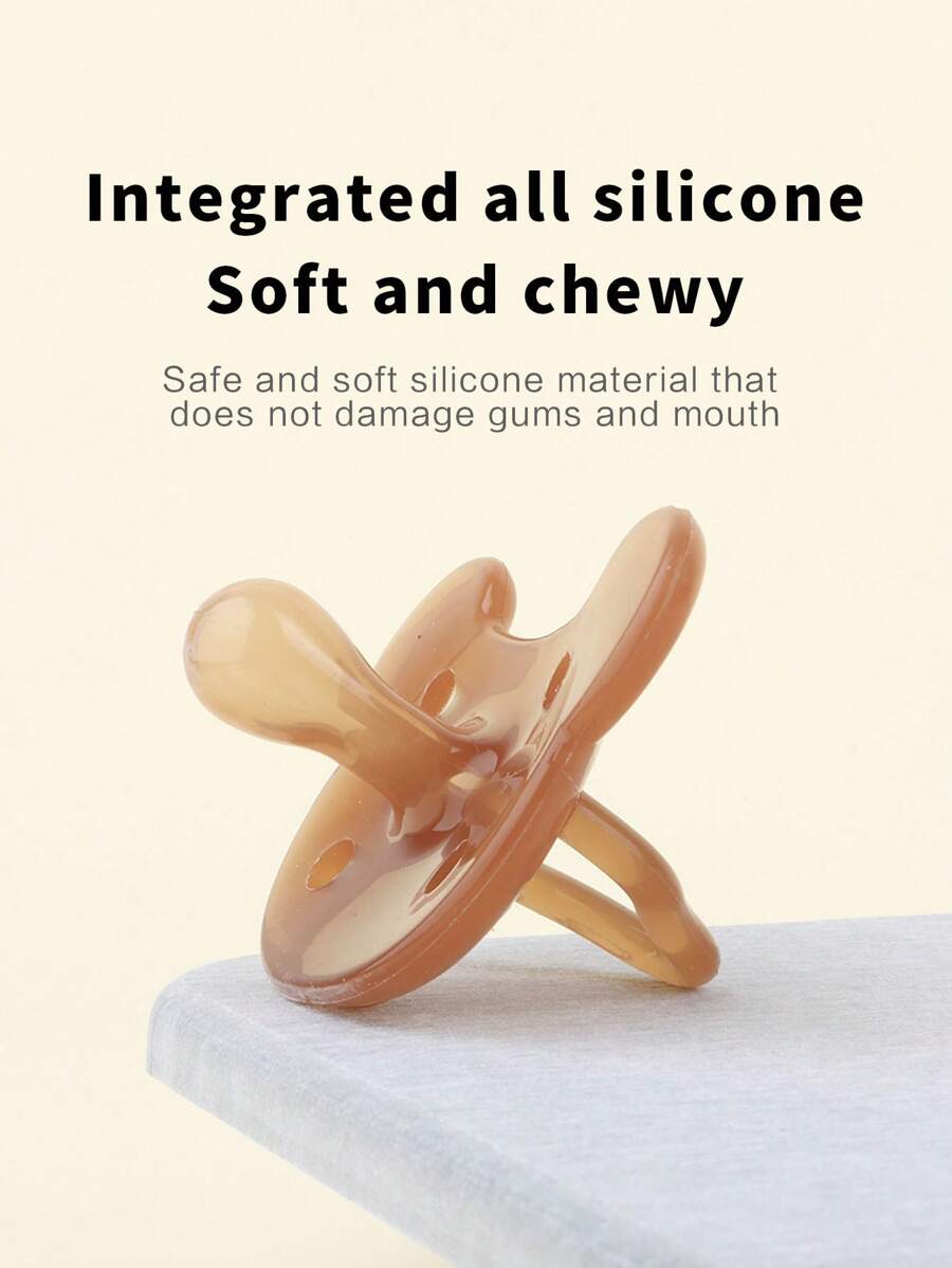 1pc Baby Soother Pacifier With Nanosilver, Round/flat Head, Food-grade ...