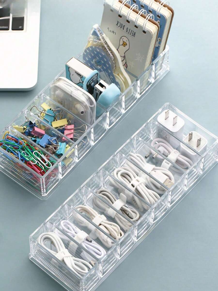 1pc Dustproof Cable Management Storage Box, Desk Hub Organizer For ...