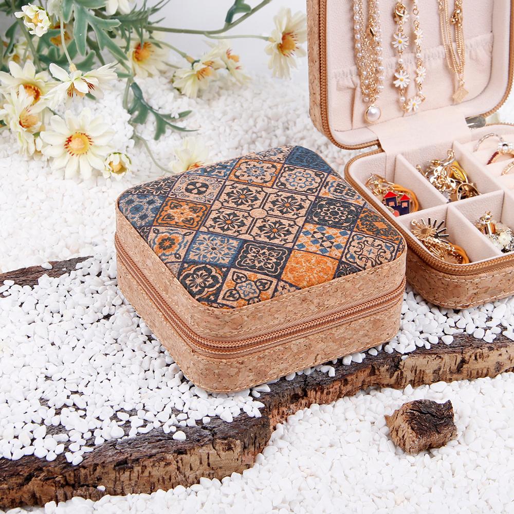 1pc Geometric Pattern Jewelry Box Small Size Jewelry Storage Organizer ...