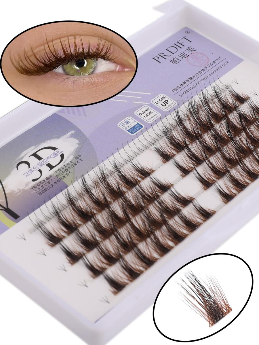 5 Rows Mixed Faux Mink Hair Eyelash Extension With Underlashes ...
