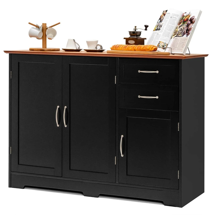 Costway Buffet Sideboard Kitchen Cupboard Storage Cabinet with 2 ...