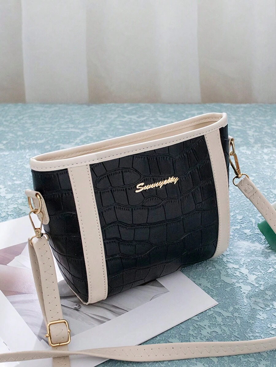 Bag Women's 2023 Bucket Bag Large Capacity Crossbody Bag Crocodile PU ...
