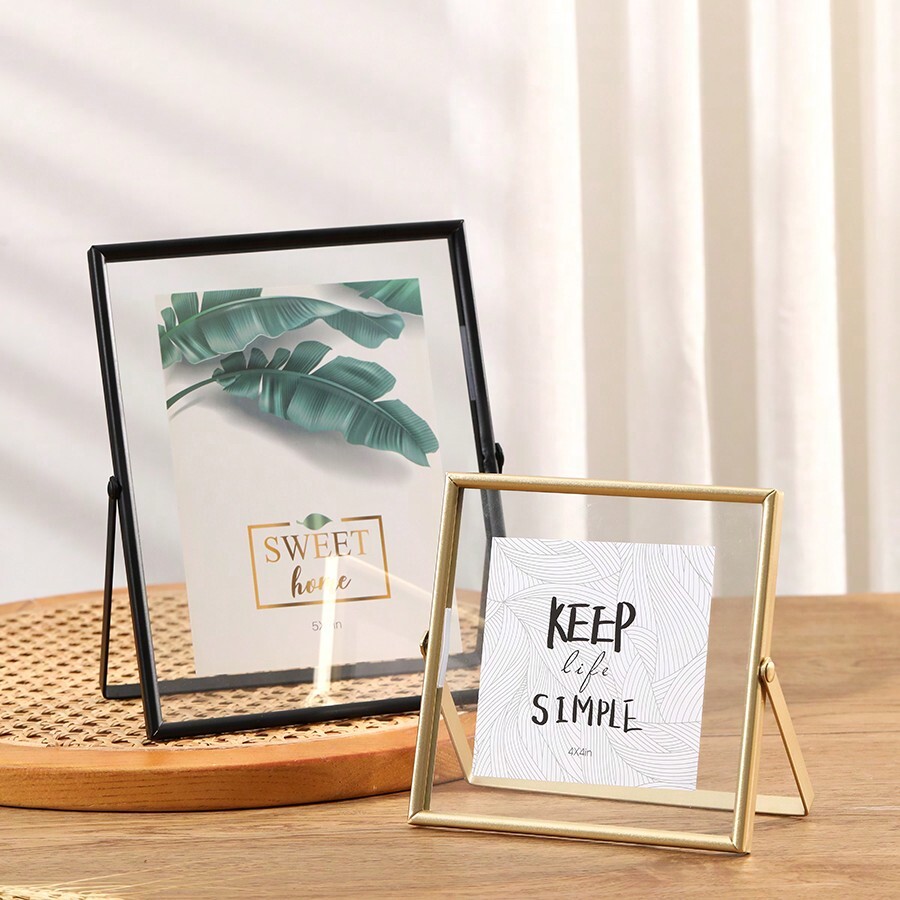 Black Metal Photo Frame With Acrylic Transparent Face, Modern ...