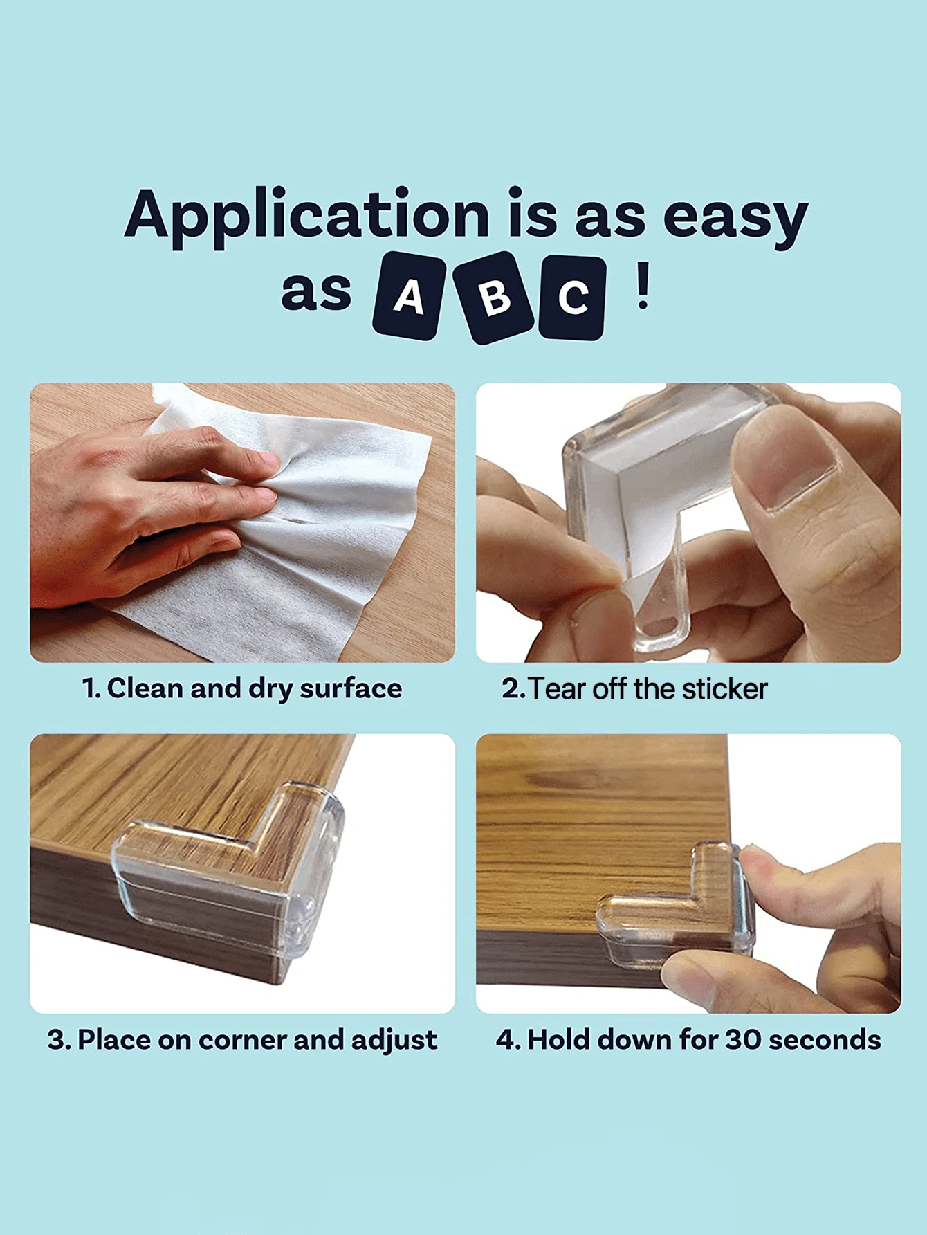 8pcs PVC Adhesive Table Corner Protector Baby, Clear Anti-Bump Table ...