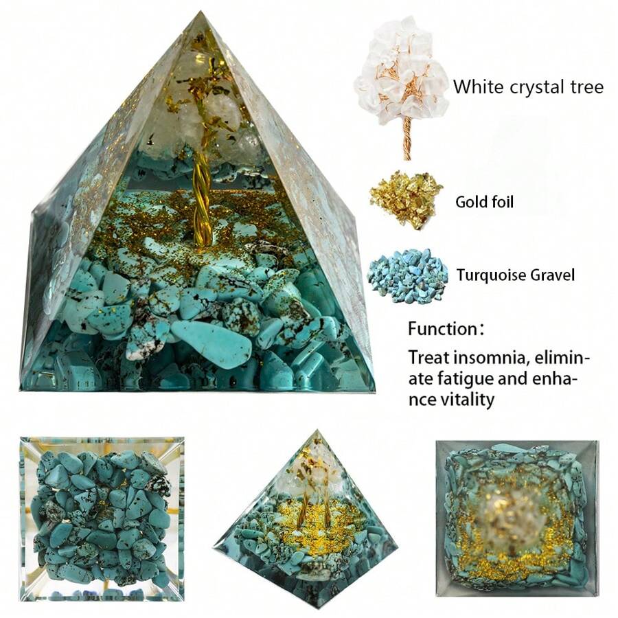 Resin pyramid - turquoise white | SHEIN USA