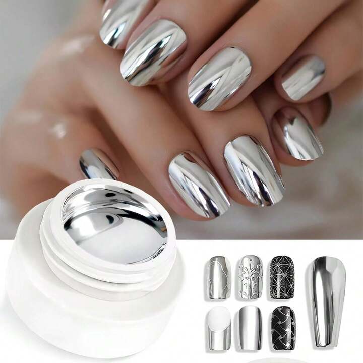 Metallic Mirror Silver Nail Polish
