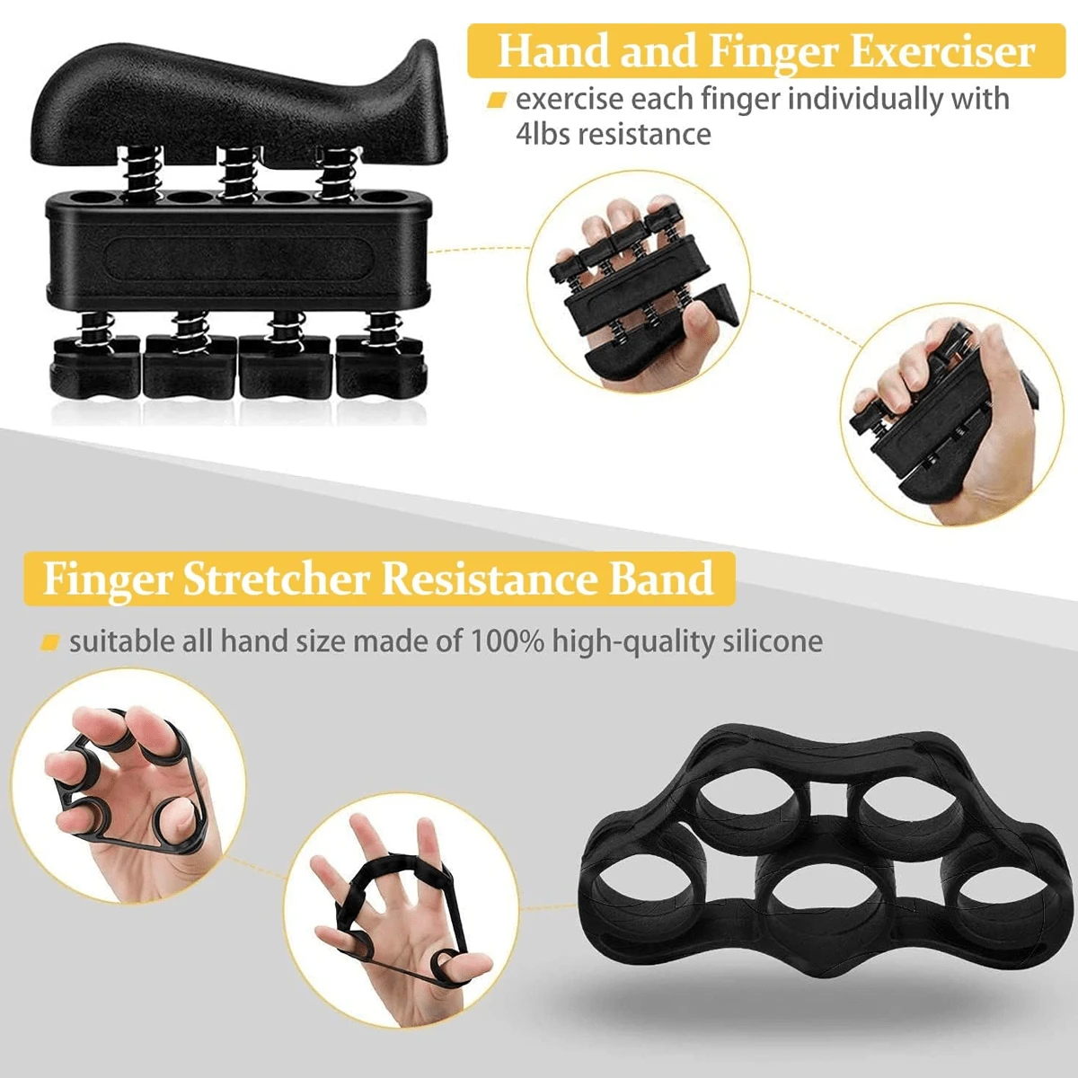 Fortalecedor De Agarre De Mano,5 en 1 Ejercitador de Mano,Ejercitador de Dedos,Terapia y ...