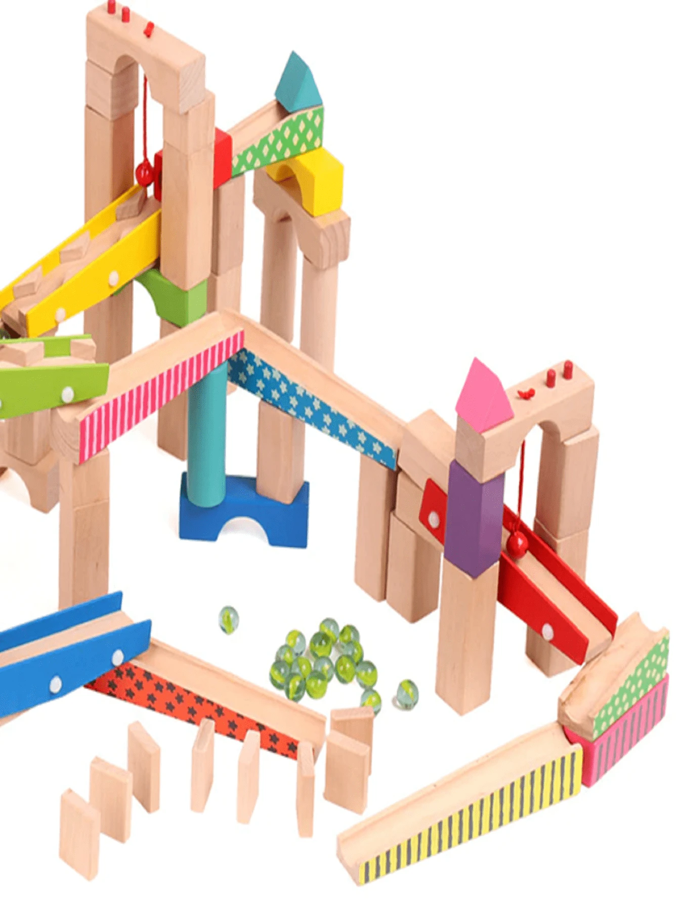 Marble Track With 100 Pieces. Blocks To Assemble Structures And Racing ...