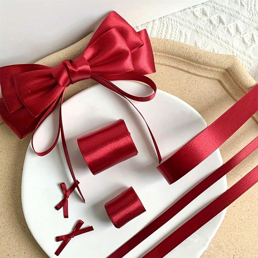 1pc 25 Yards/Roll Satin Ribbon , Diy Rose Flower Material Silk Satin ...