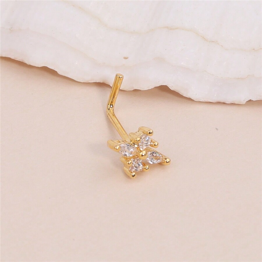 L-shaped Cute Nose Stud Fashion Piercing Nose Ring For Women | SHEIN USA