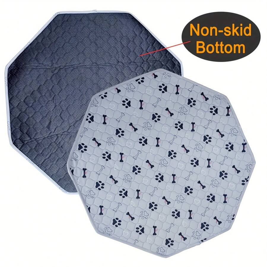 1pc Octagon Dog Pee Pads, Washable Pet Cat Sleep Play Pad, Reusable ...