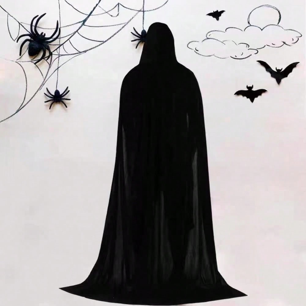 1pc Black adult velvet Death Cape for Halloween stage makeup costume ...