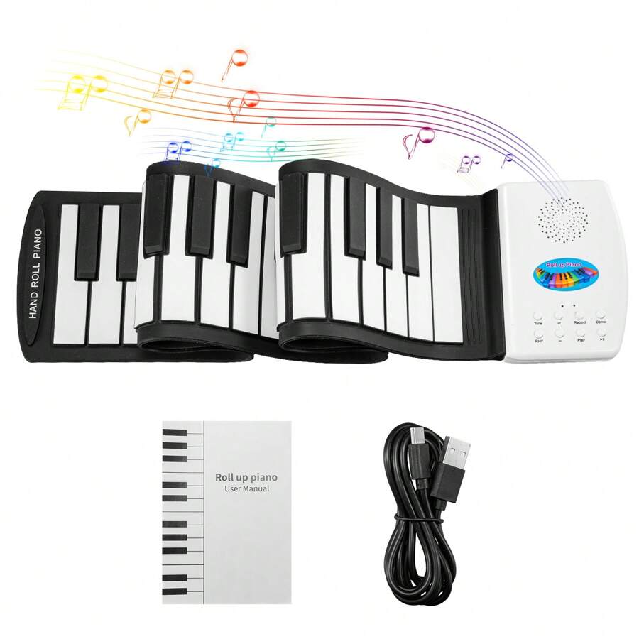 POGOLAB 49 Key Roll Up Keyboard Digital Electric Foldable Piano Keyboard Rechargeable 47 Tones ...