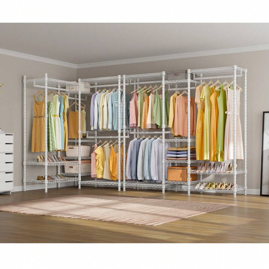 VIPEK L8i Basic Heavy Duty Garment Rack L-Shaped Wardrobe Space-Saving ...