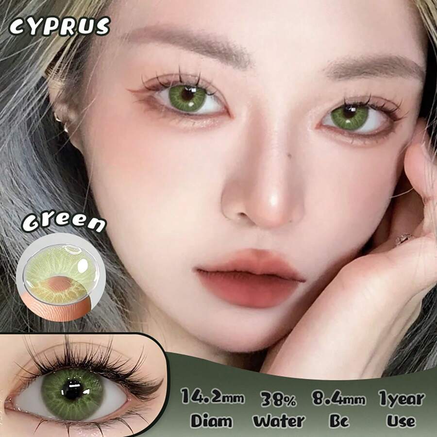 1 Pair Cyprus Natural Soft Colored Contact Lenses Cosmetic Eye Makeup ...