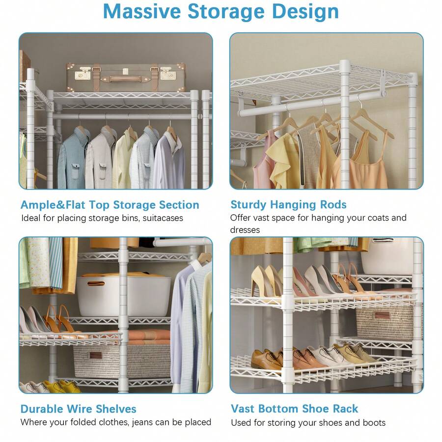 VIPEK L8i Basic Heavy Duty Garment Rack L-Shaped Wardrobe Space-Saving ...